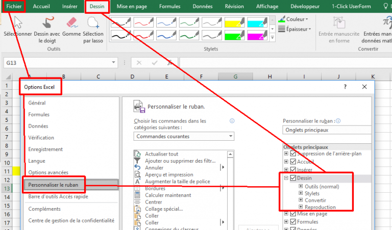 Activer les outils de dessin dans Excel - XLérateur